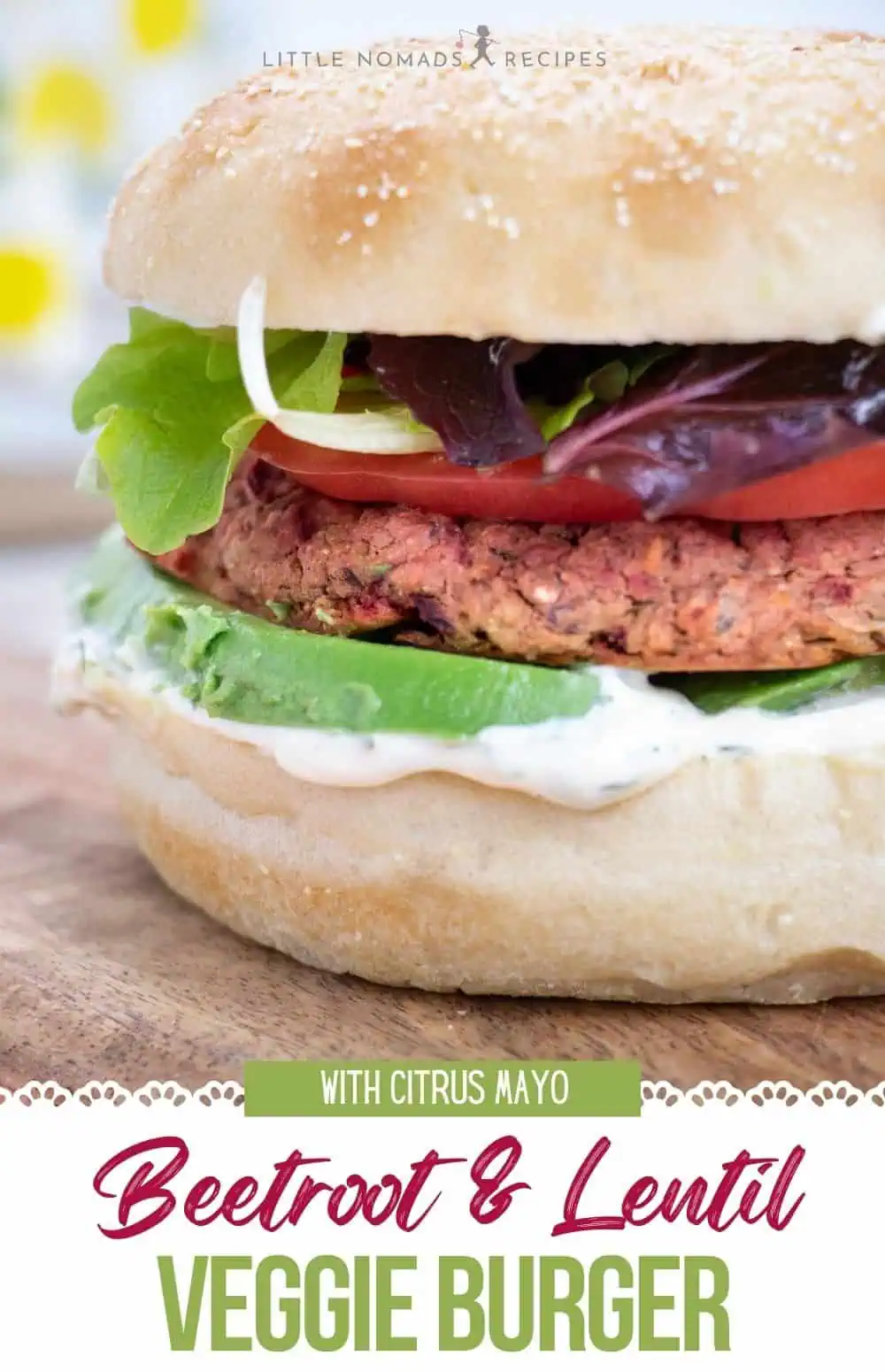Healthy Lentil and Beetroot Burger - Little Nomads Recipes