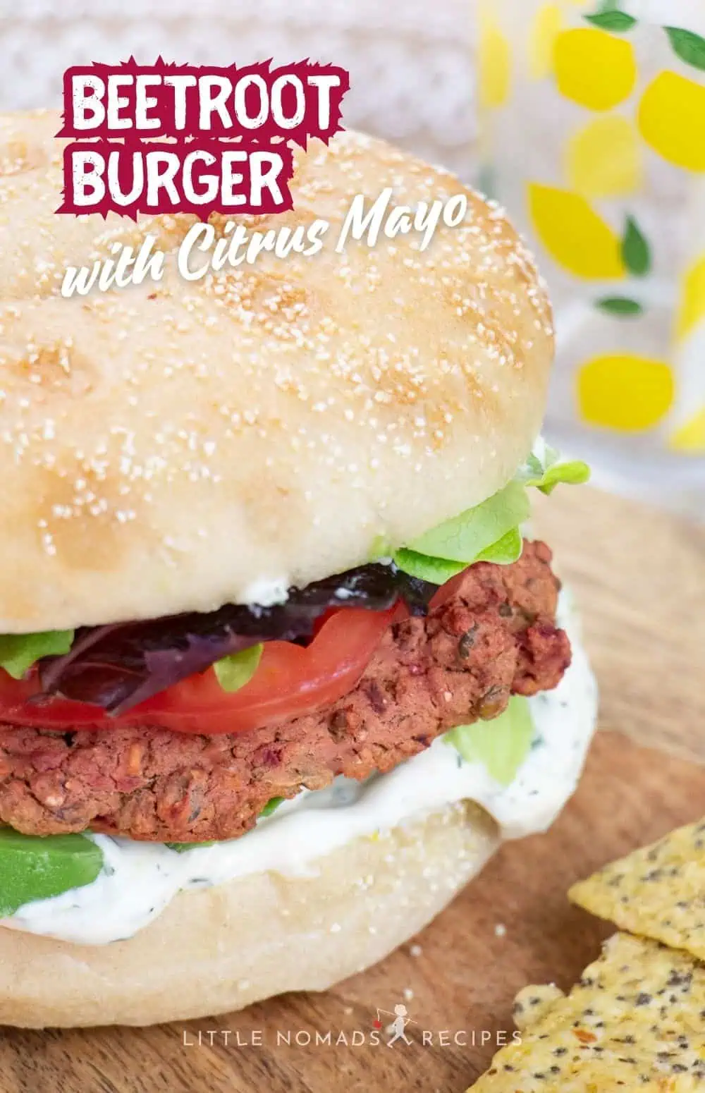 Healthy Lentil and Beetroot Burger - Little Nomads Recipes