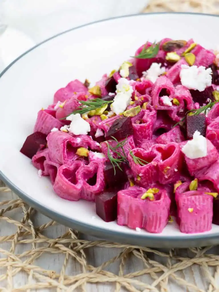 beetroot coloured pasta