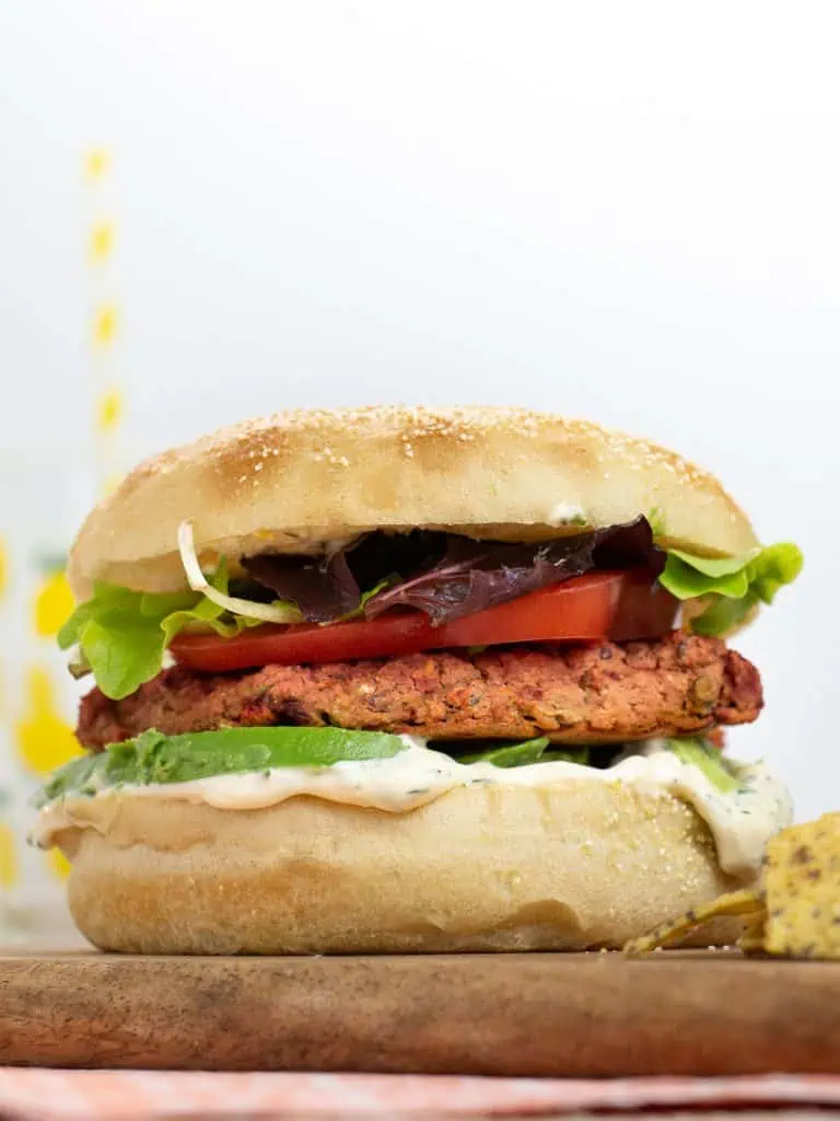 Healthy Lentil and Beetroot Burger - Little Nomads Recipes