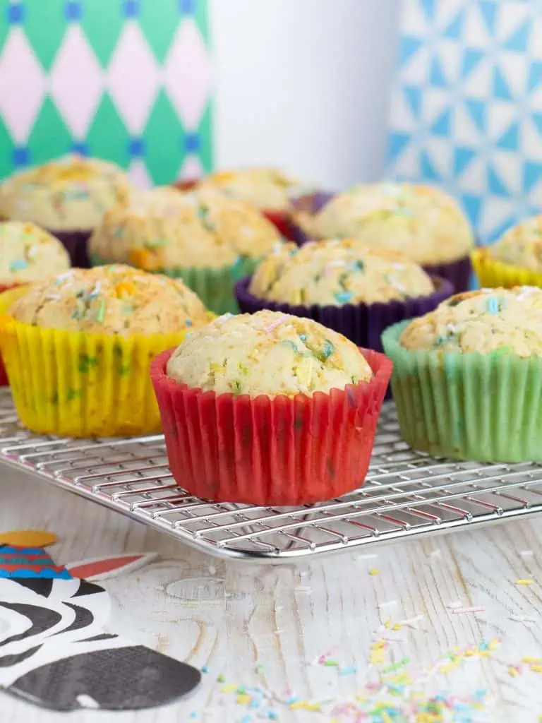 Funfetti Birthday Muffins with Cottage Cheese - Little Nomads Recipes