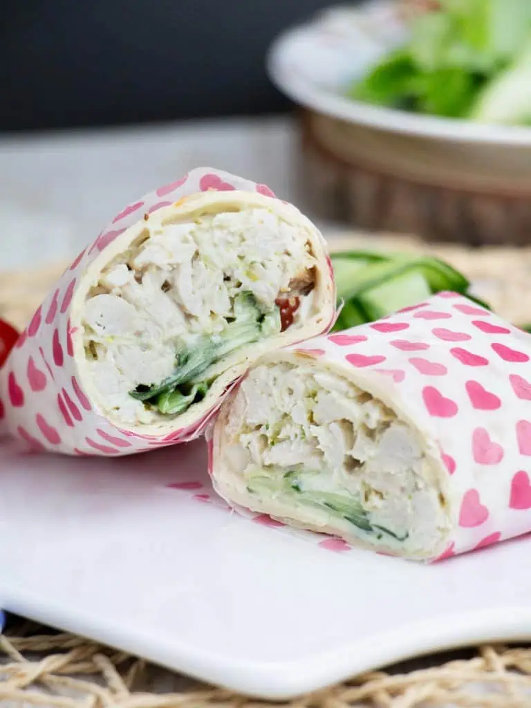 Quick Shredded Chicken Wrap with Cucumber - Little Nomads Recipes
