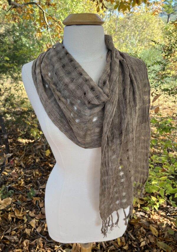 “Checked Cloth” Walnut dyed scarf – Maggie May Clothing- Fine ...