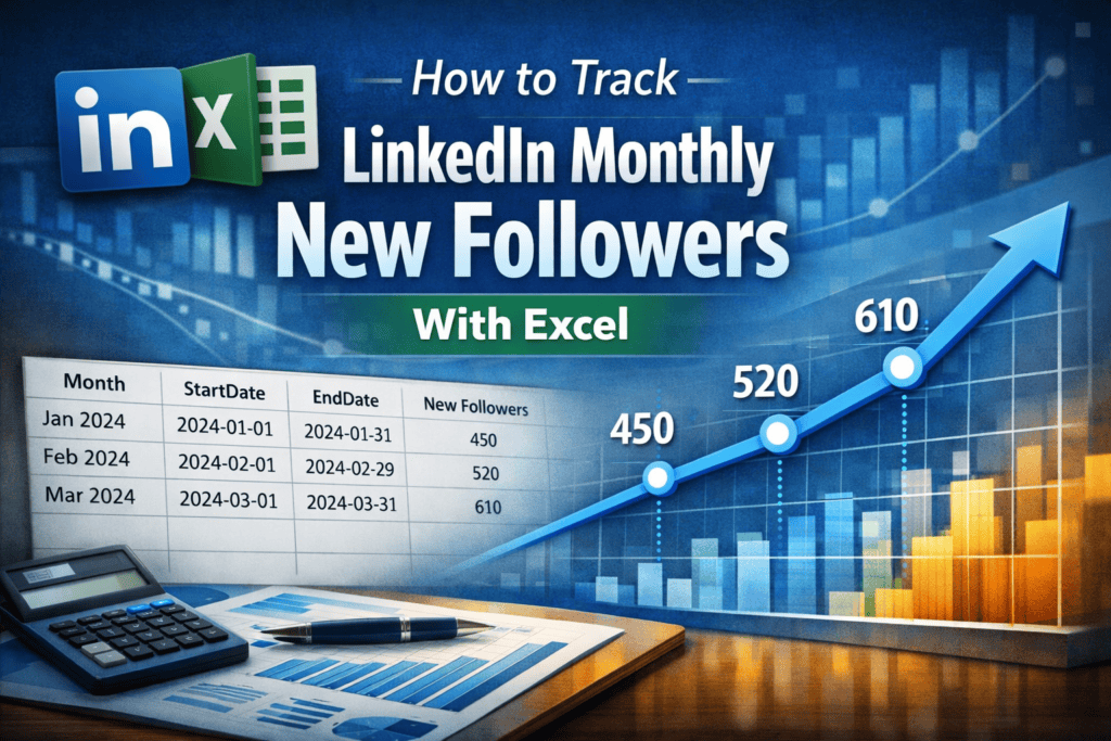 How to Track LinkedIn Monthly New Followers With Excel | Marketing with ...