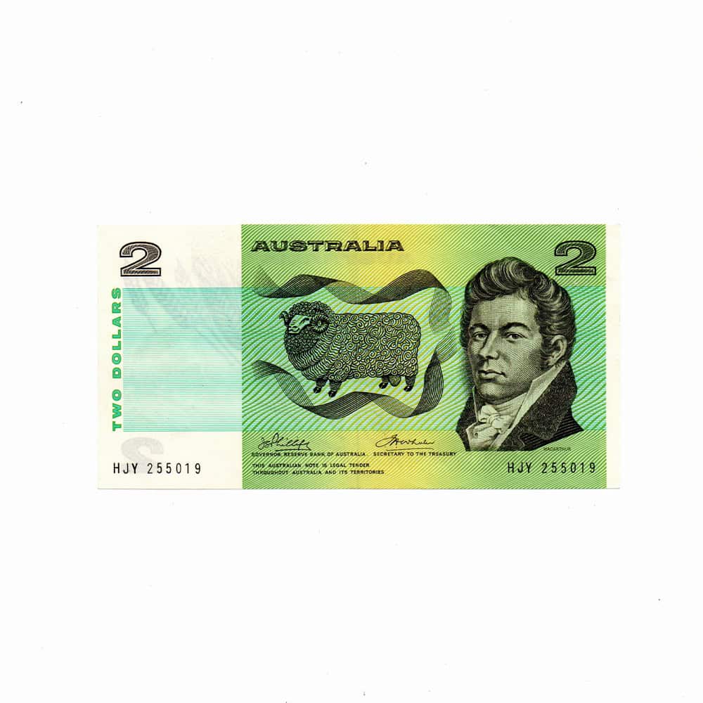 1974 $2 Phillips Wheeler R85 Australia