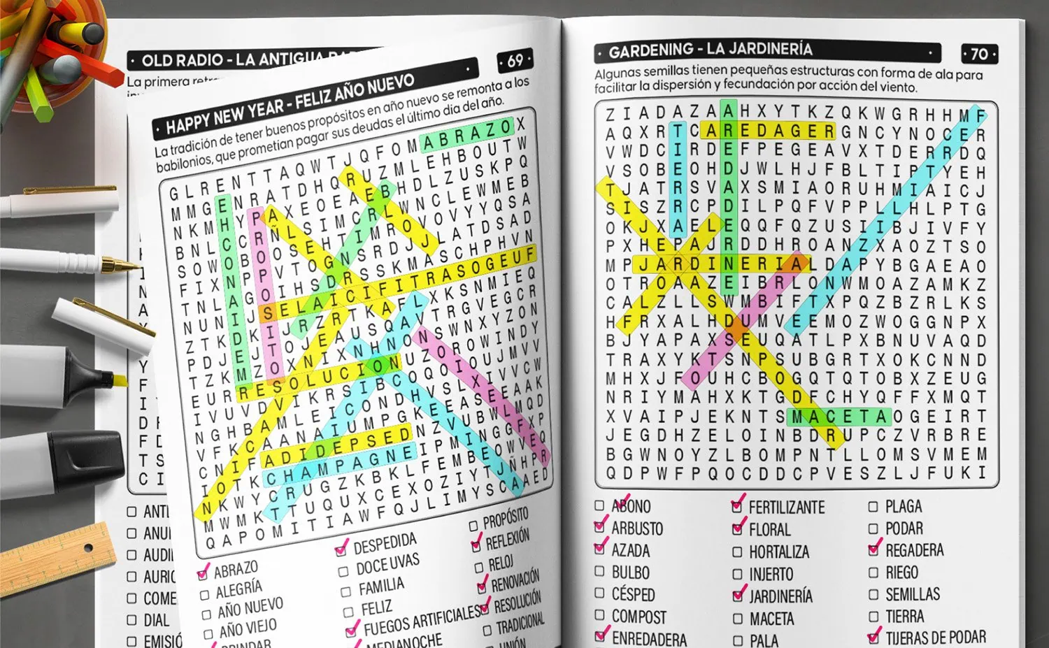 Spanish Word Search Puzzle Book for Adults - Mundo Sopas