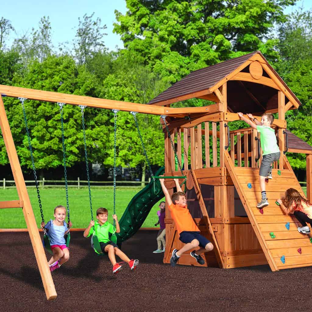 Castle White Vinyl Playset | Backyard Adventure Swing Set in Texas
