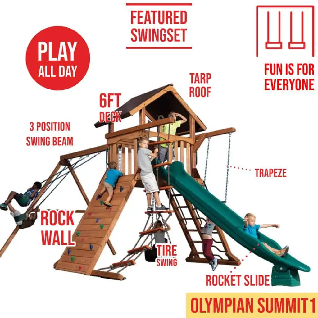 Classic Free-Standing Swing Beam with Swings & Trapeze | Texas Playsets