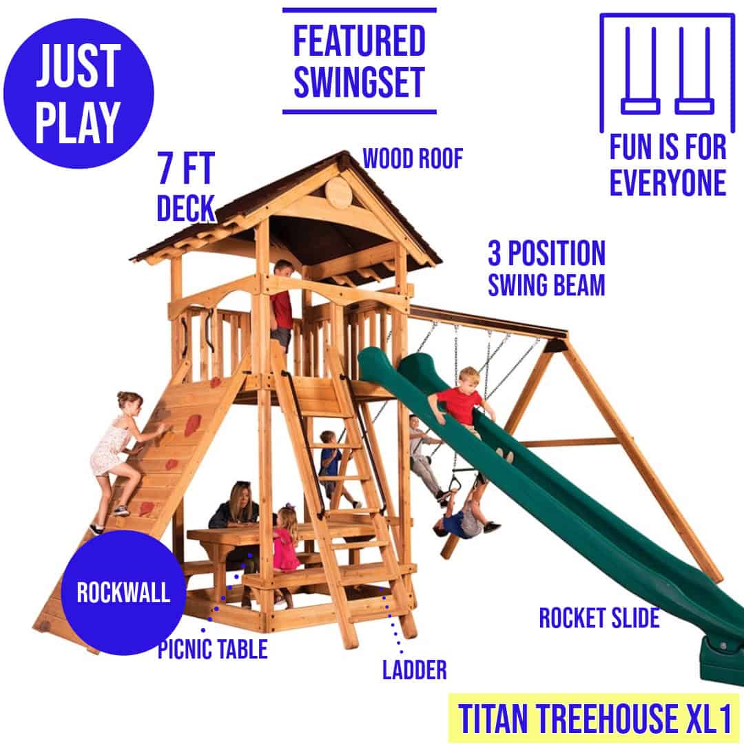 Titan Treehouse XL 1 Swing Set - Play Outdoors Texas
