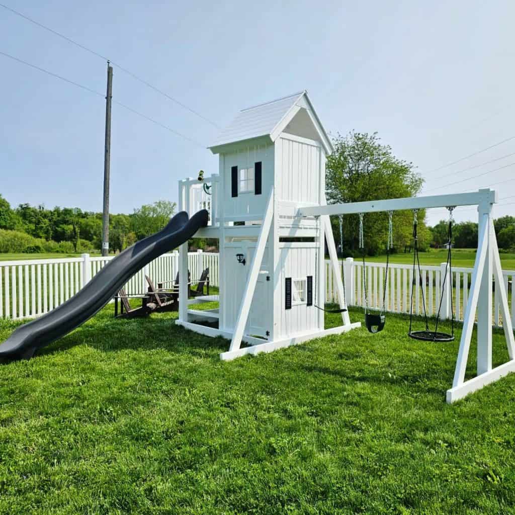 Cottage White Vinyl Playset | Durable Backyard Fun in Texas