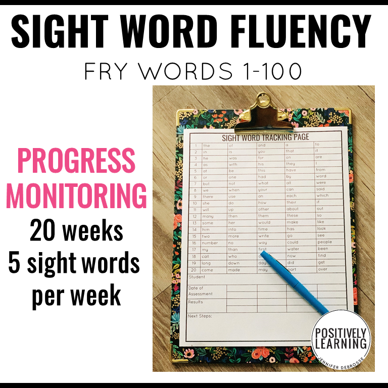 Sight Word Fluency - Positively Learning