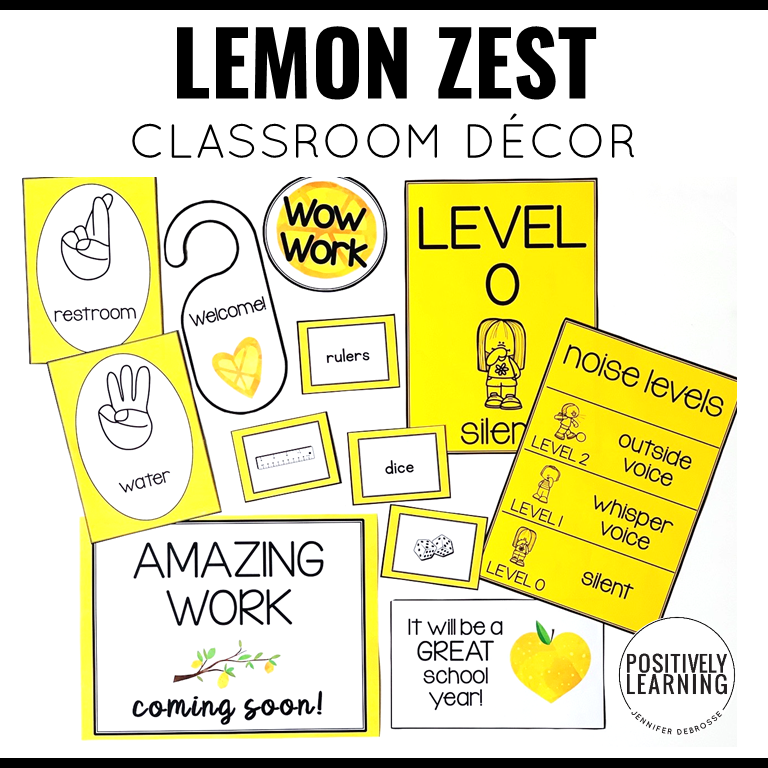 Classroom Decor: Lemon Zest - Positively Learning