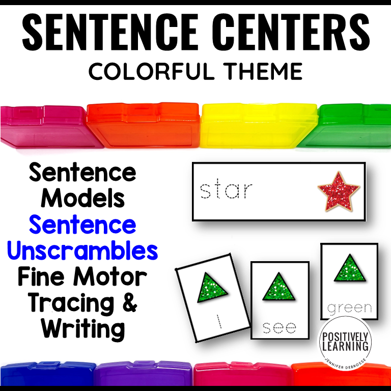 Color Words Sentence Writing - Positively Learning