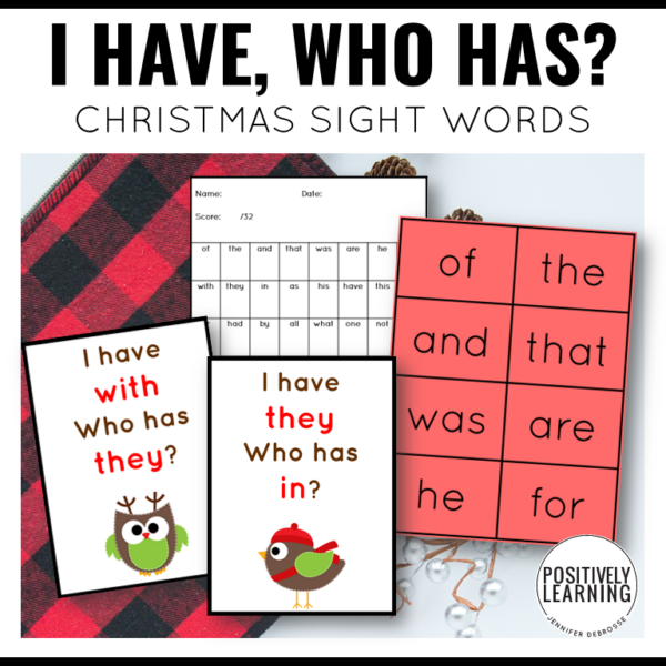 Christmas Sight Words Game - Positively Learning