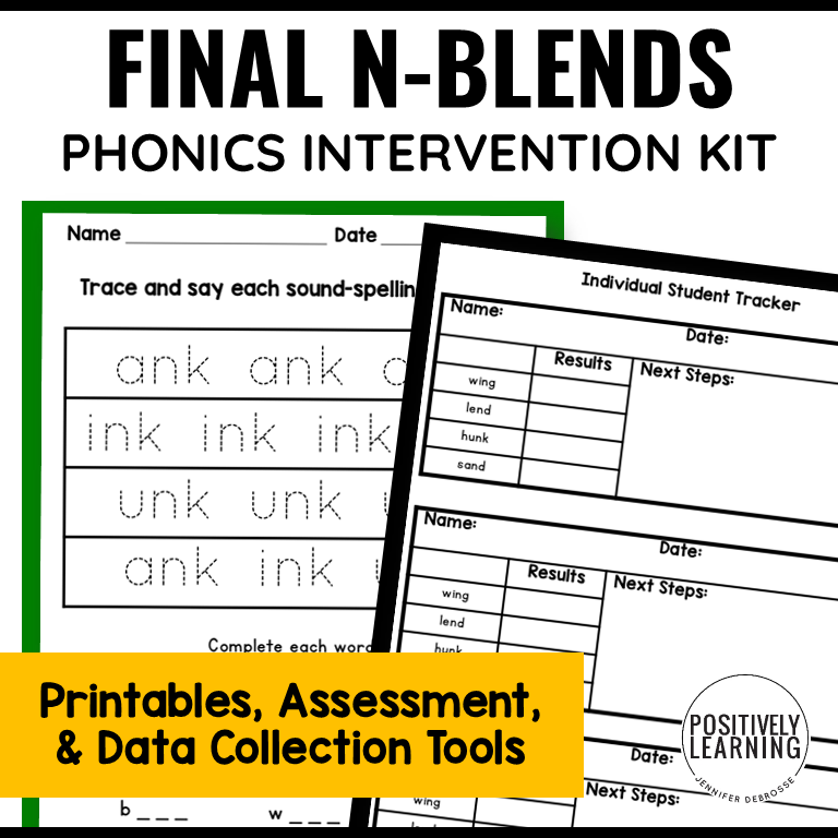 Final Blends nd, ng, nt, nk - Positively Learning