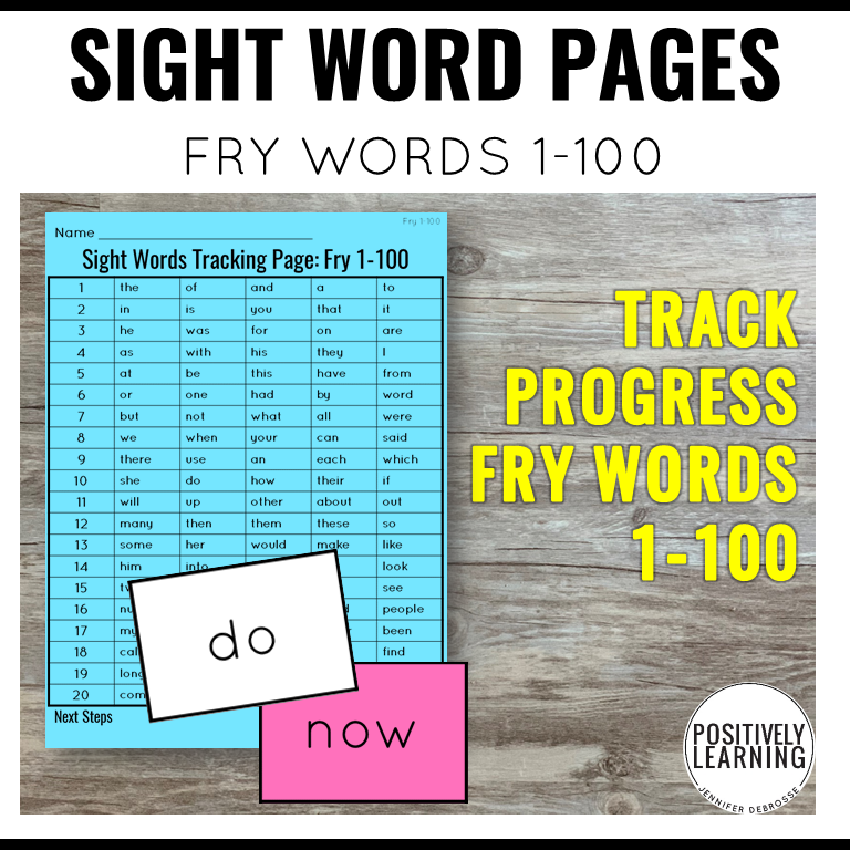 Fry Words Worksheets Set 1 - Positively Learning