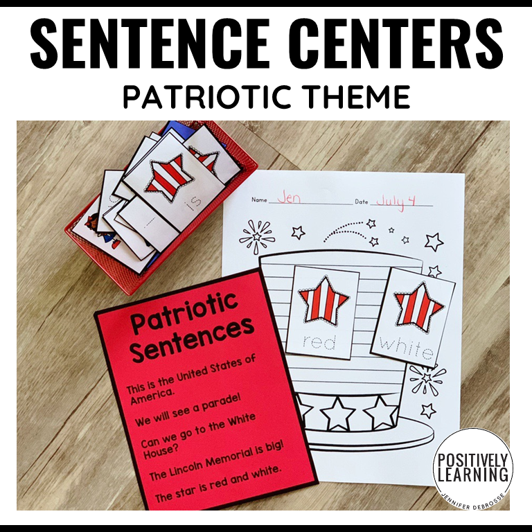 Patriotic Sentence Writing - Positively Learning