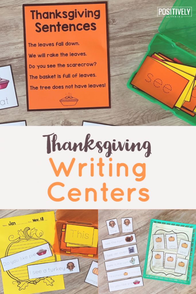 Thanksgiving Writing Centers - Positively Learning