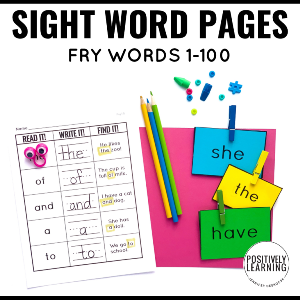 Fry Words Worksheets Set 1 - Positively Learning