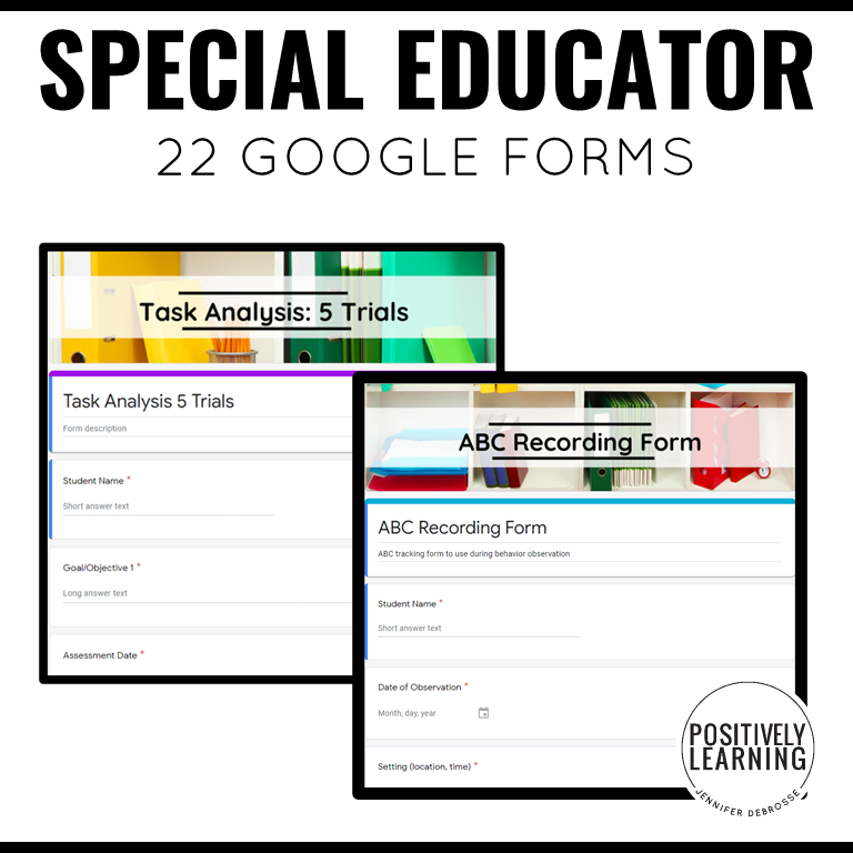 Special Education Data Google Forms - Positively Learning