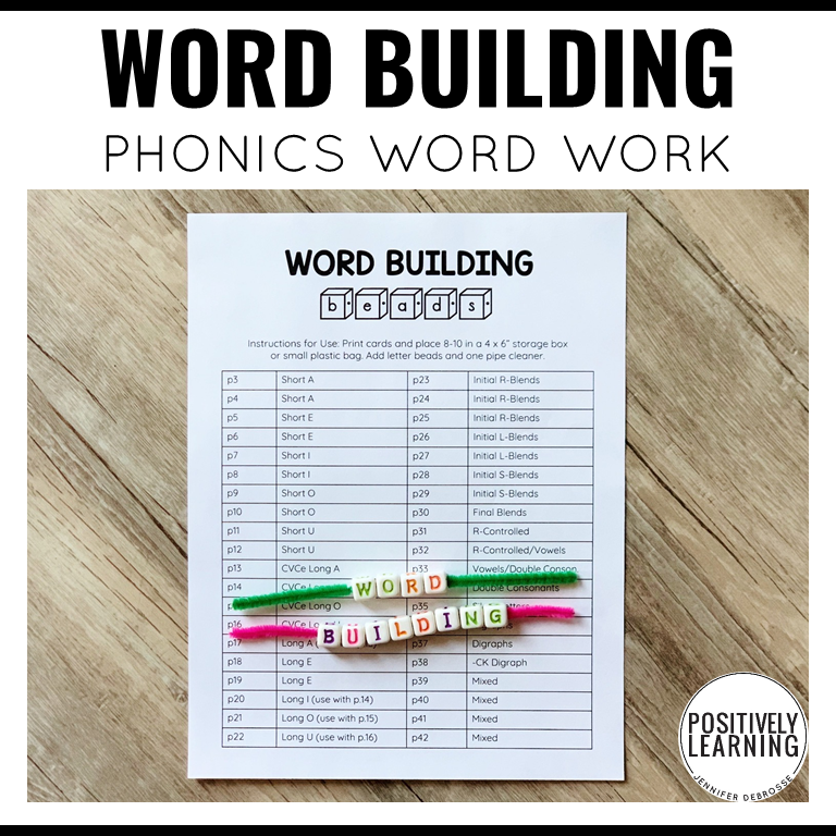 Word Building Phonics Centers - Positively Learning