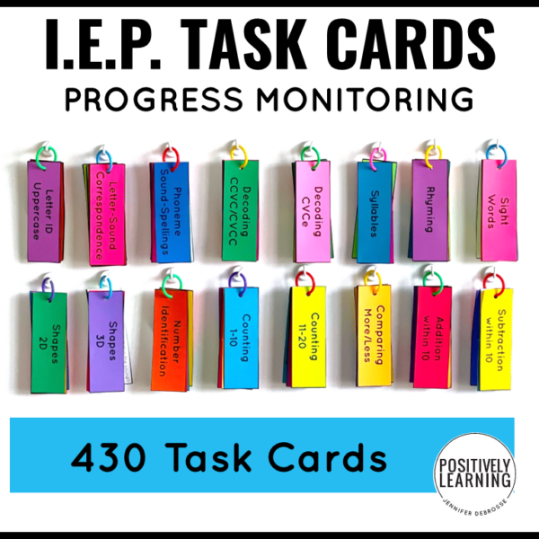 IEP Task Cards for Progress Monitoring - Positively Learning