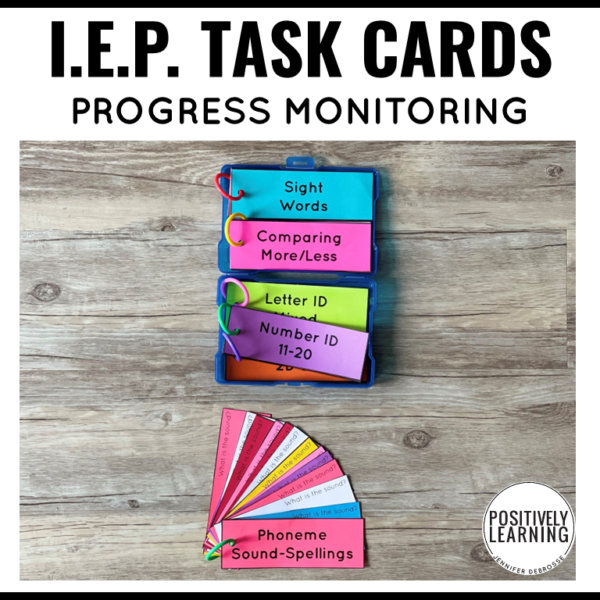 IEP Task Cards for Progress Monitoring - Positively Learning