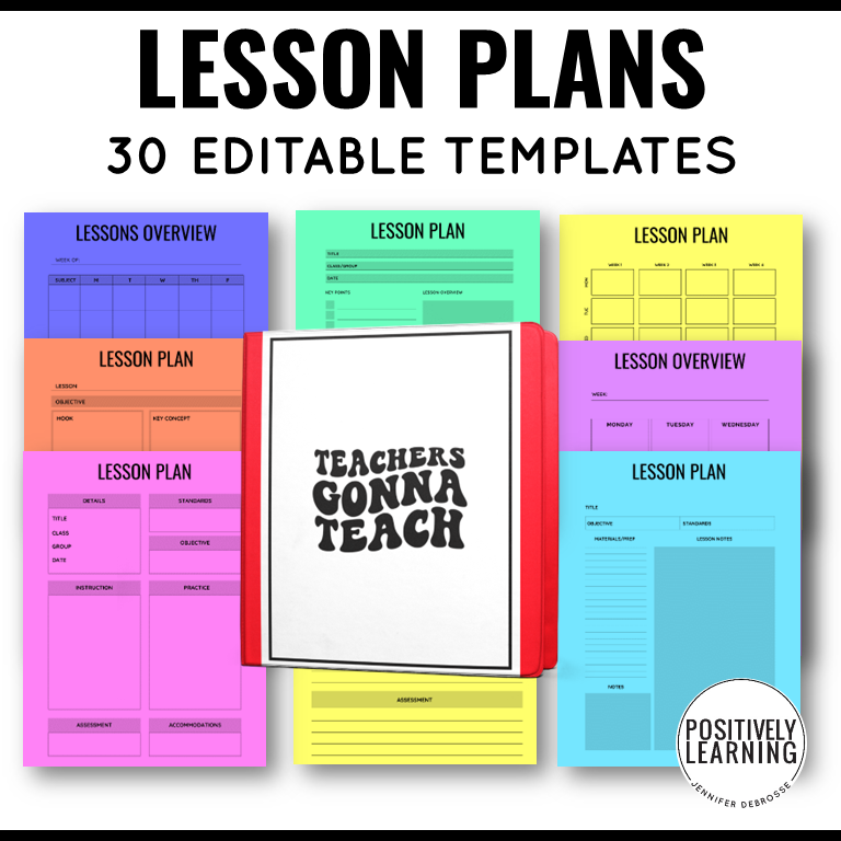 Special Education Lesson Plan Templates - Positively Learning