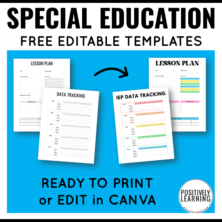 Special Education Teaching Binder Templates - FREE! - Positively Learning