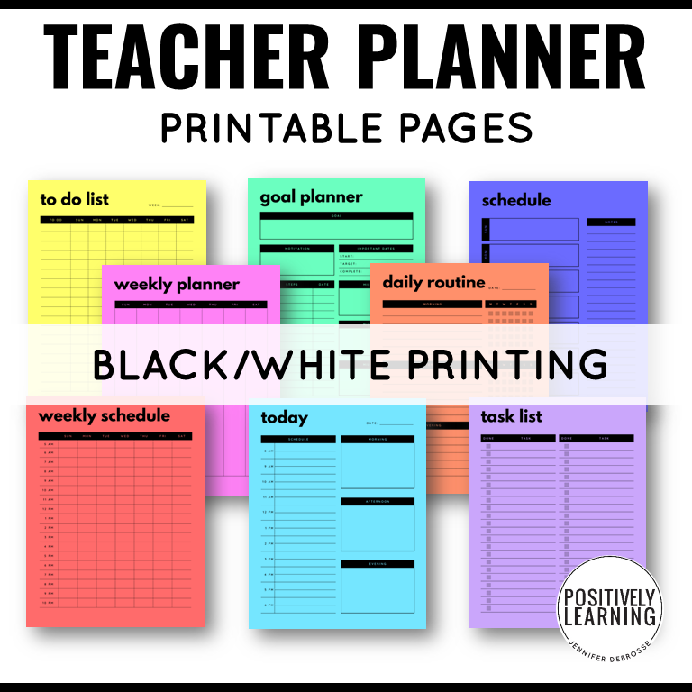 Teacher Planner Pages - Positively Learning
