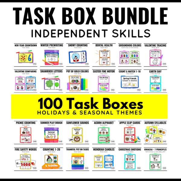 Task Boxes Holiday Bundle - Positively Learning