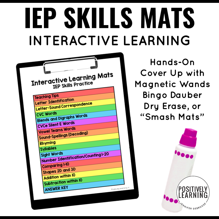 IEP Skills Practice Learning Mats - Positively Learning