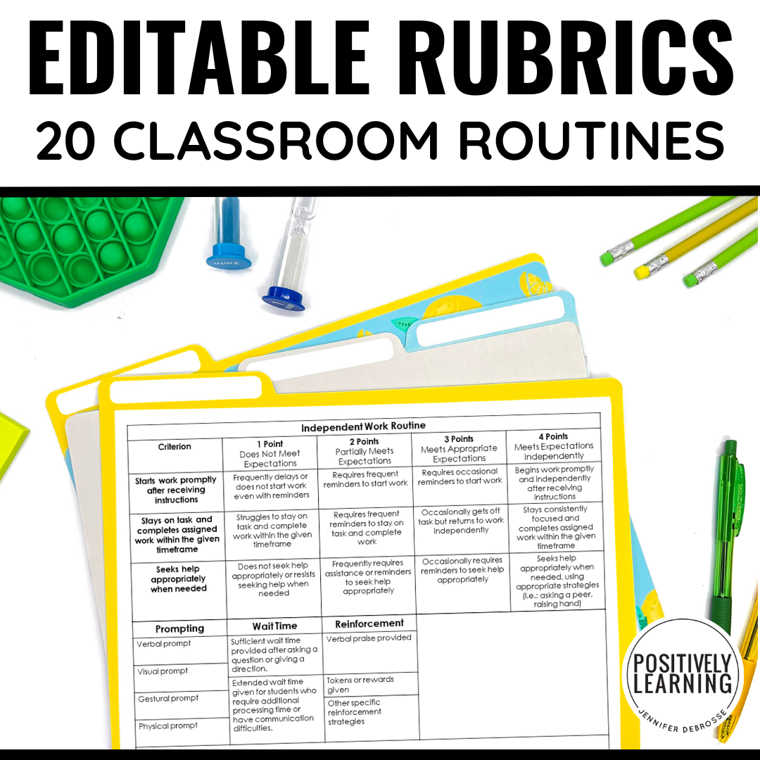 Classroom Routine Rubrics - Positively Learning