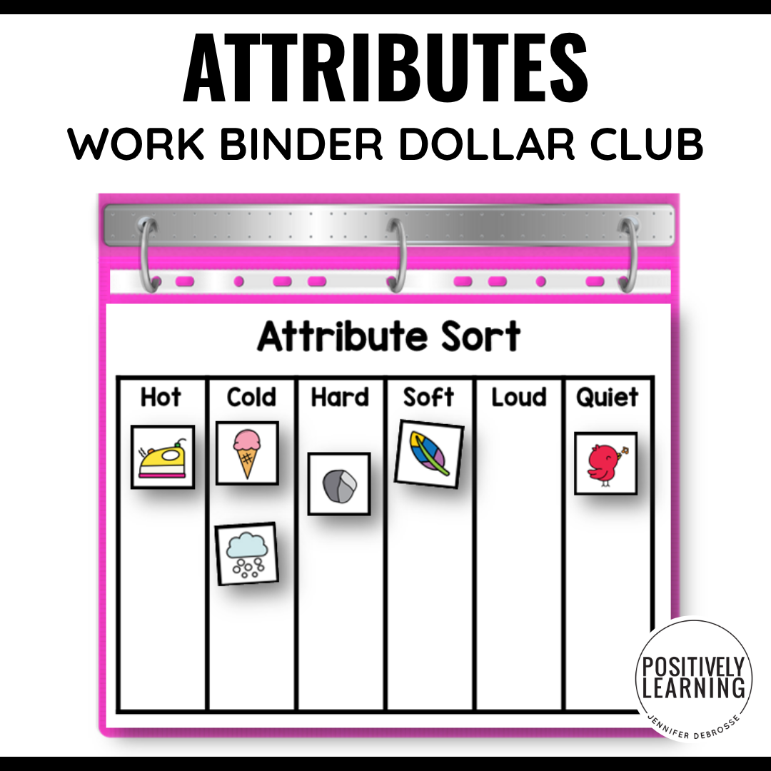 Sort by Attributes Work Binder | Loud/Quiet, Hard/Soft, Hot/Cold