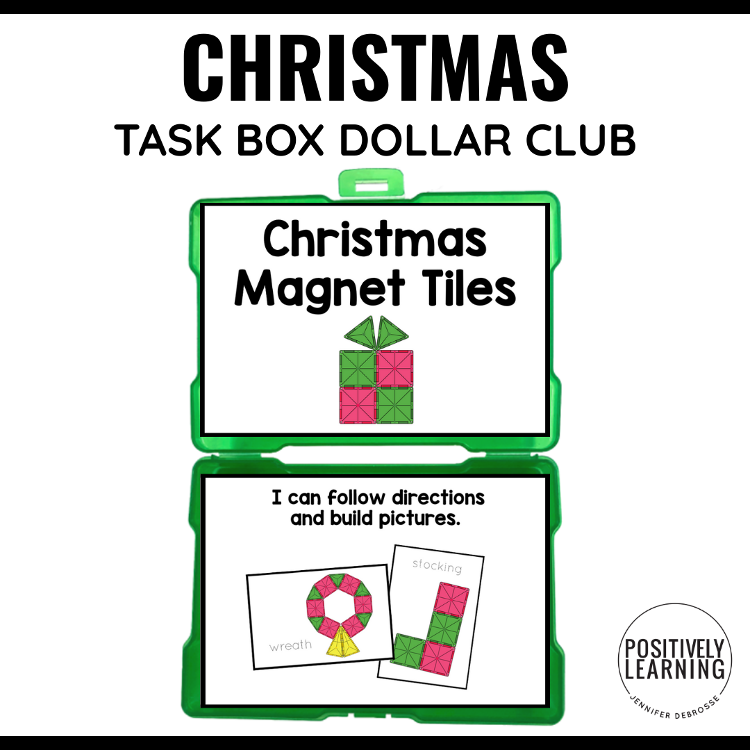 Christmas Magna Tile Task Box | Fine Motor & Visual-Spatial STEM