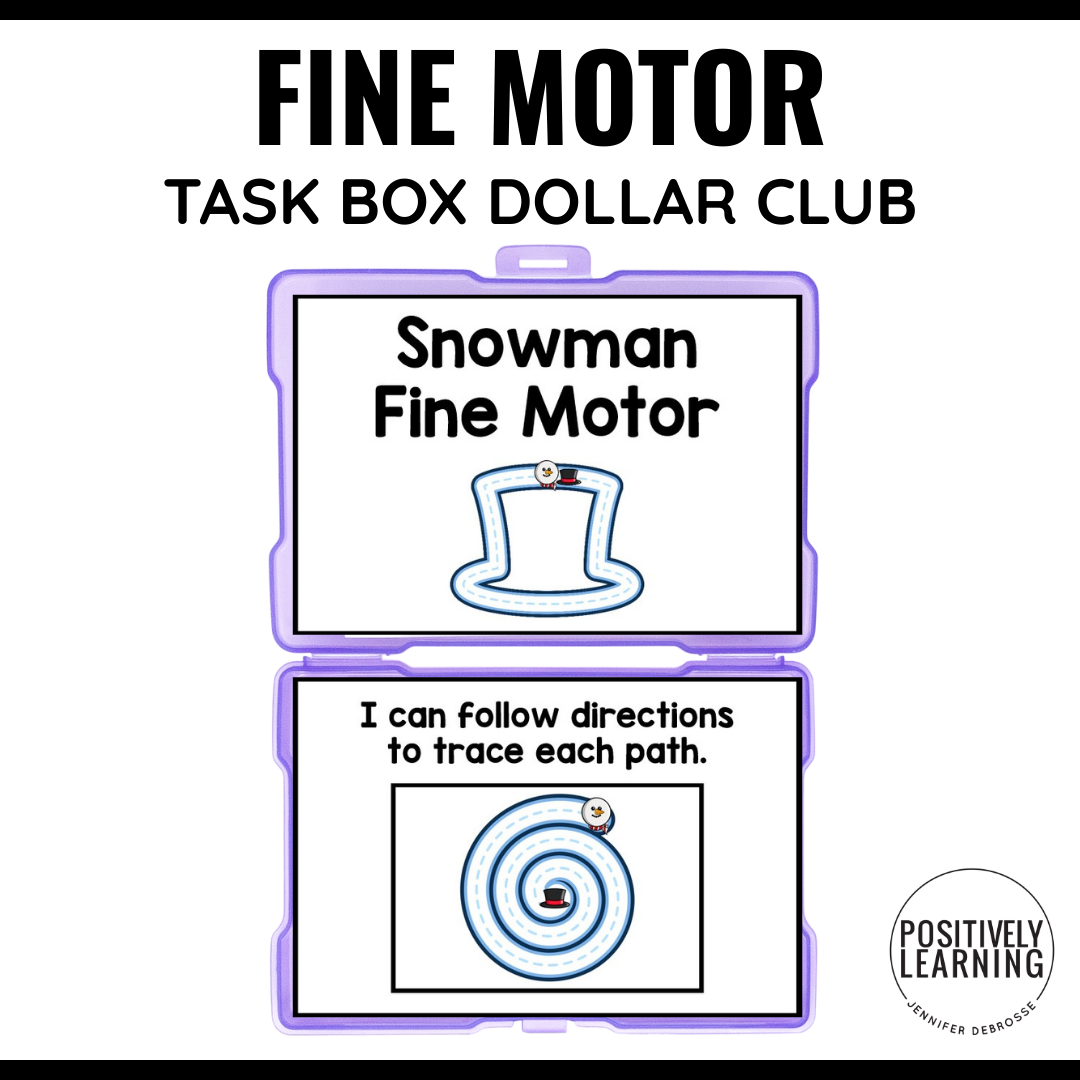 Snowman Prewriting Fine Motor Task Box