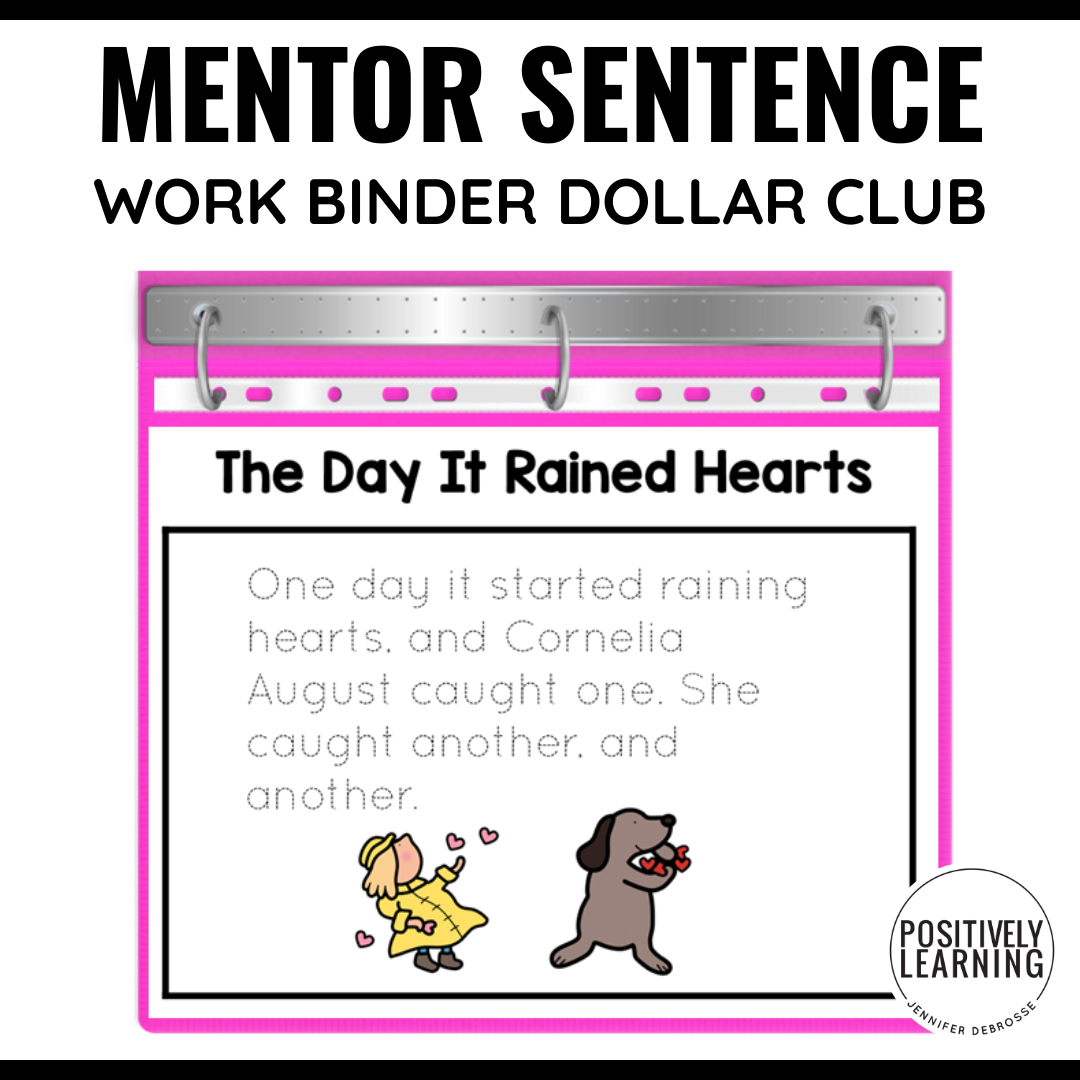 Mentor Sentence Handwriting | The Day It Rained Hearts