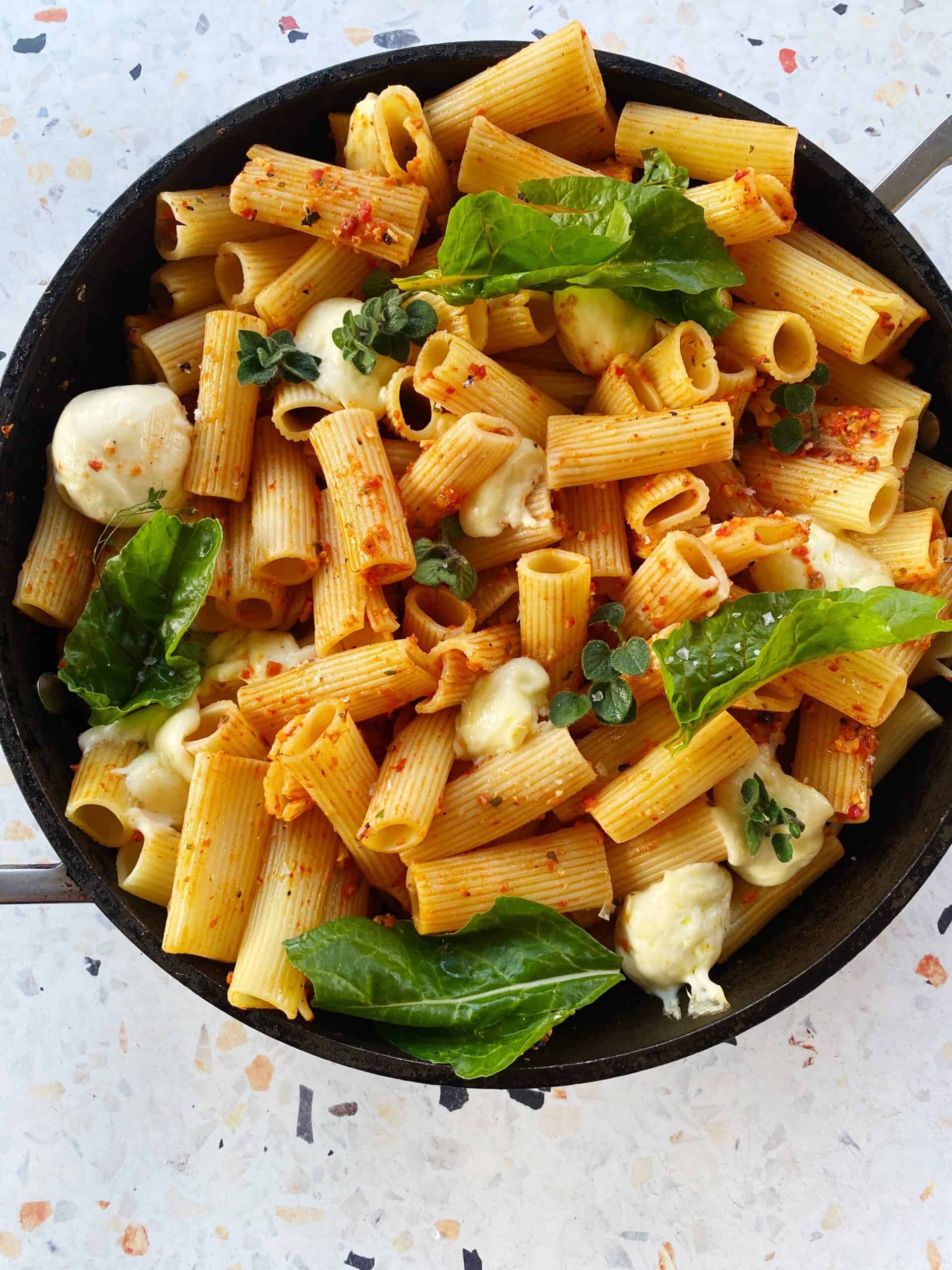 Fifteen minute Romesco pasta