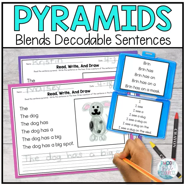Blends Decodable Sentence Pyramids - Rhody Girl Resources