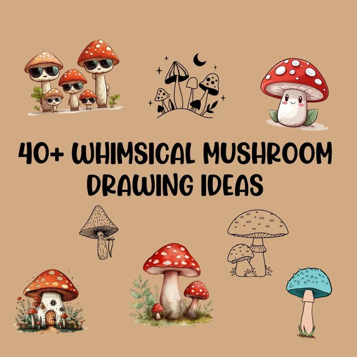 40+ Whimsical Mushroom Drawing Ideas With Cottagecore Vibes!