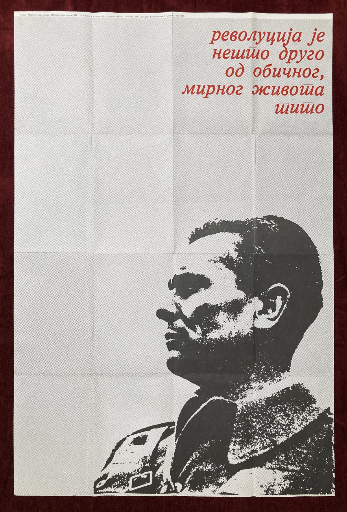 Large Vintage Poster Tito Yugoslavia Communism Revolution 1980