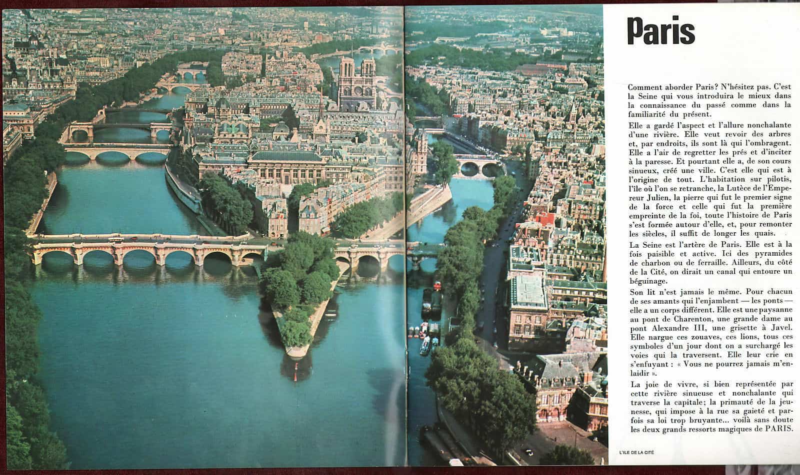 Original Tourist guide Paris France Map Brochure Louvre Notre Dame ...
