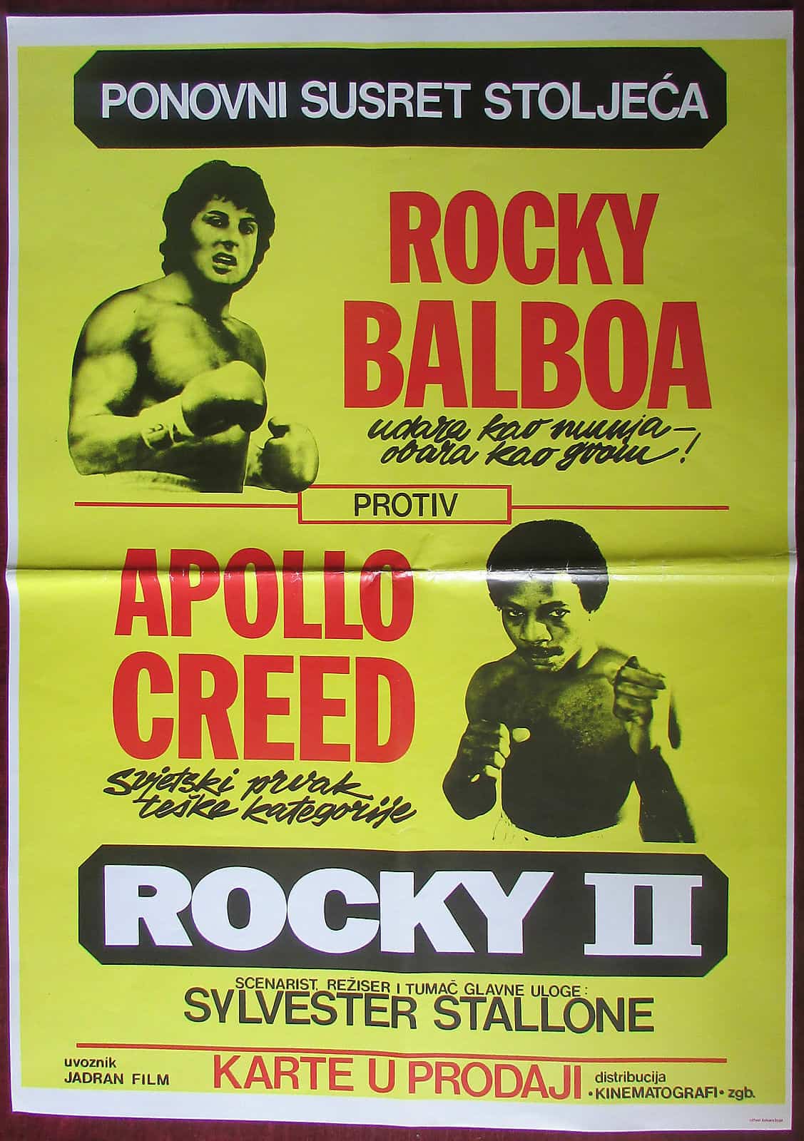 1979 Original Vintage Movie Poster Rocky II Apollo Creed Sylvester ...