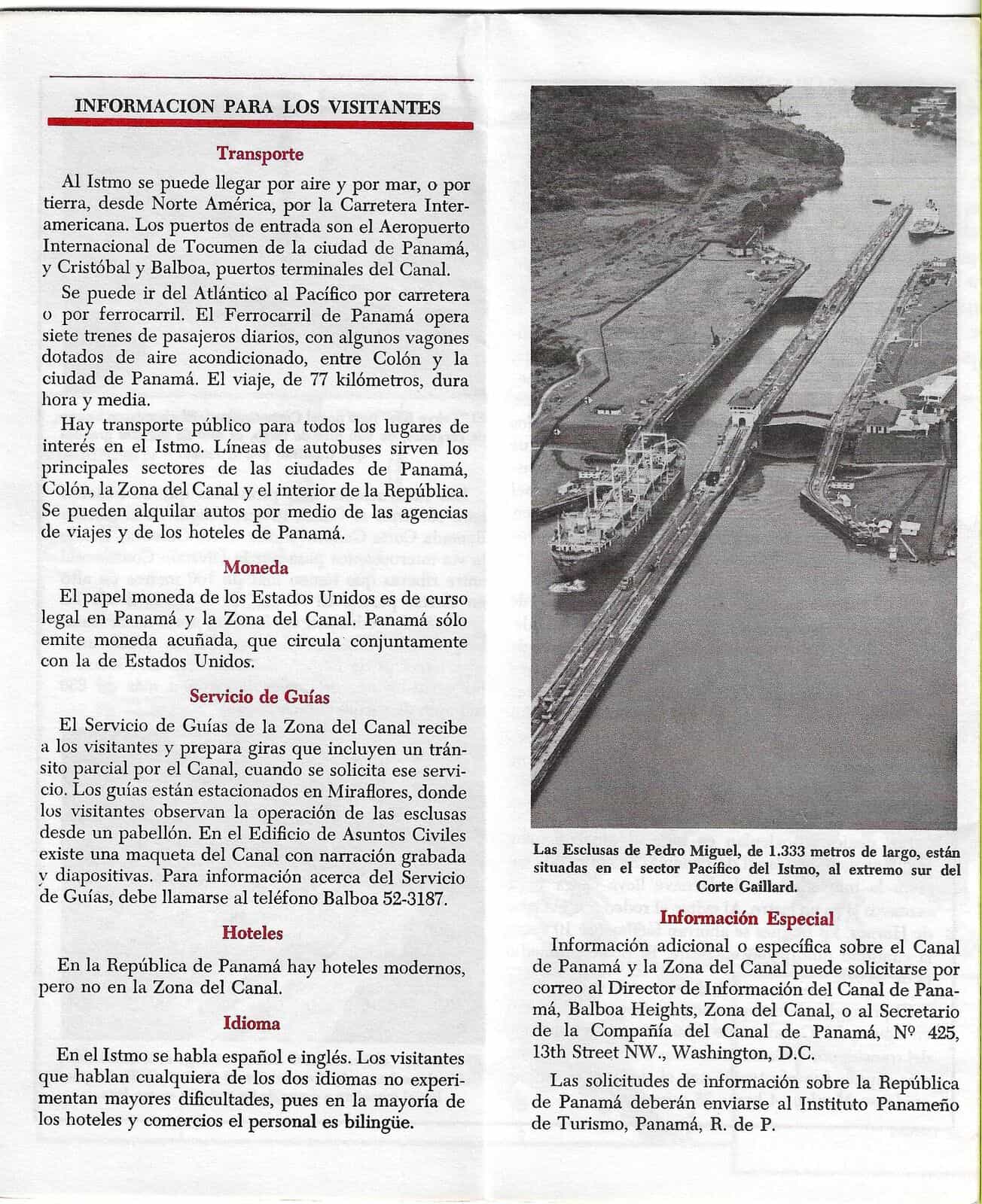 1950s Original Tourist Brochure Panama Canal Atlantic Pacific Ship Spanish