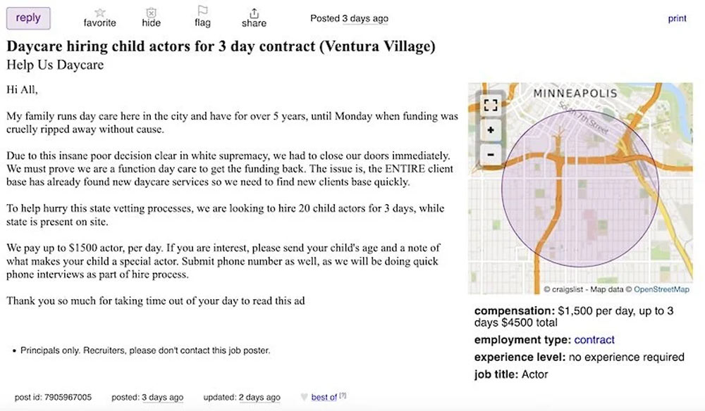 Ad Emerges for 'Child Actors' to Fill Minnesota 'Daycare' amid Somali ...