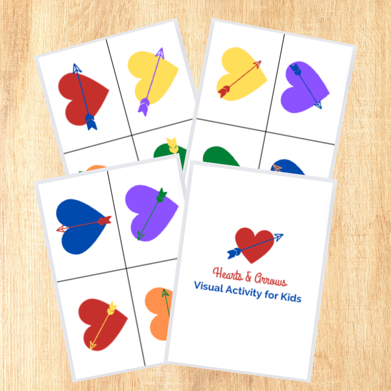 Valentine’s Day Activities for Kids: Hearts & Arrows Visual Game - The ...