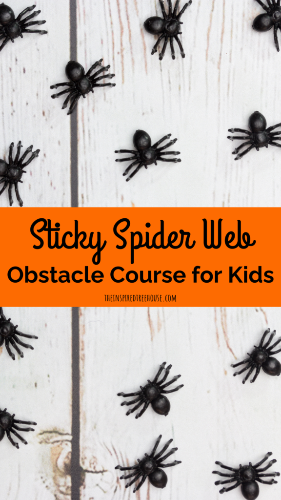 Sticky Spider Web Halloween Obstacle Course - The Inspired Treehouse
