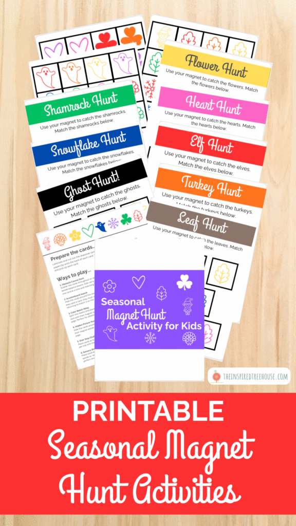 Seasonal Magnet Hunt Activity for Kids - The Inspired Treehouse