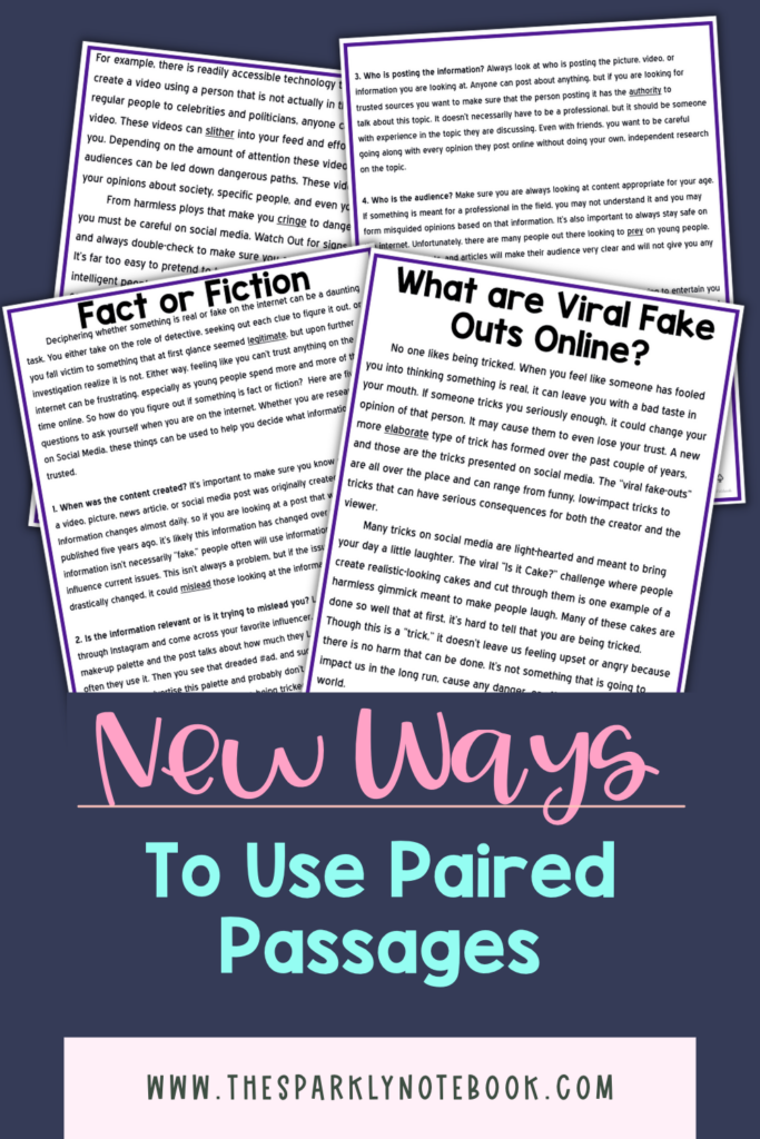 New Ways to Use Paired Passages - The Sparkly Notebook
