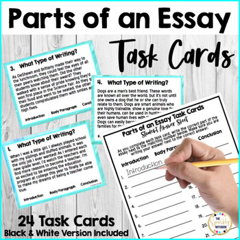 Parts of an Essay Task Cards: Introduction, Body Paragraph, and ...